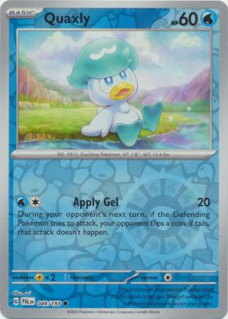 Quaxly 049/193 SV Paldea Evolved Reverse Holo Common Pokemon Card TCG ...