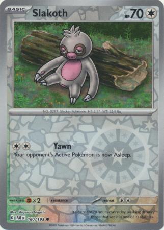 Slakoth 160/193 SV Paldea Evolved Reverse Holo Common Pokemon Card TCG ...