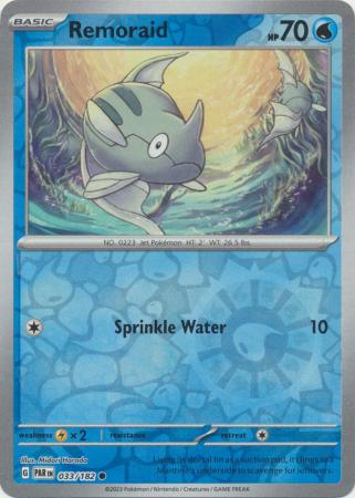 Remoraid 033/182 SV Paradox Rift Reverse Holo Common Pokemon Card TCG ...