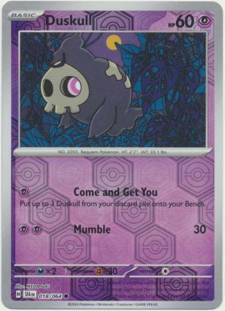 Duskull 018/064 SV Shrouded Fable Reverse Holo Common Pokemon Card TCG ...