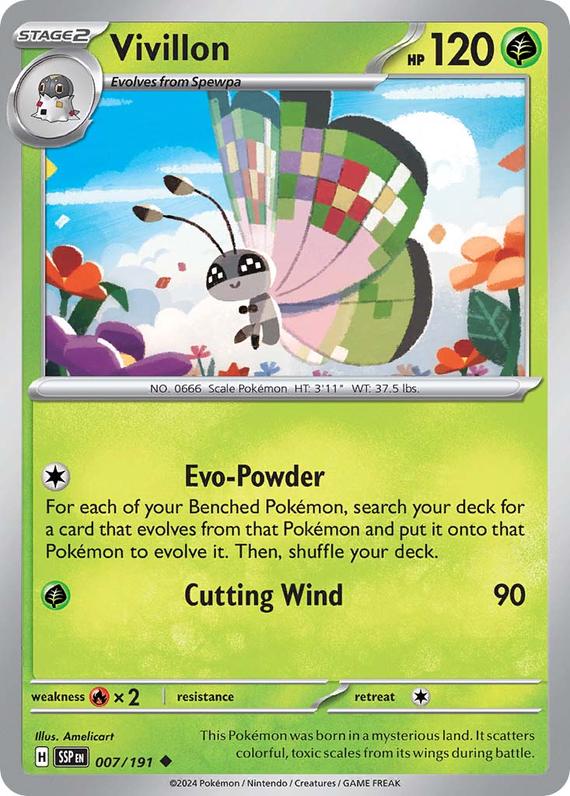 Vivillon (7/191) SV Surging Sparks Uncommon Pokemon Card TCG – Kawaii ...