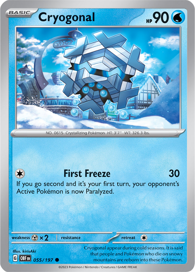 Cryogonal 055/197 SV Obsidian Flames Common Pokemon Card TCG – Kawaii ...