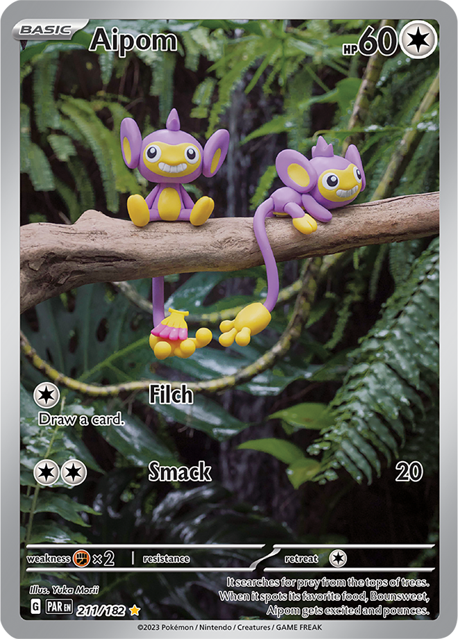 Aipom 211/182 SV Paradox Rift Full Art Illustration Rare Pokemon Card ...