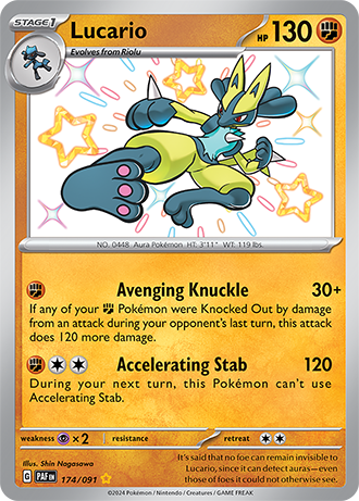 Lucario 174/091 SV Paldean Fates Shiny Rare Pokemon Card TCG – Kawaii ...