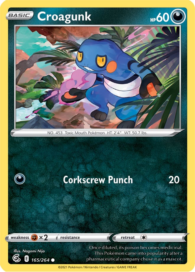 Croagunk 165/264 SWSH Fusion Strike Common Pokemon Card TCG – Kawaii ...
