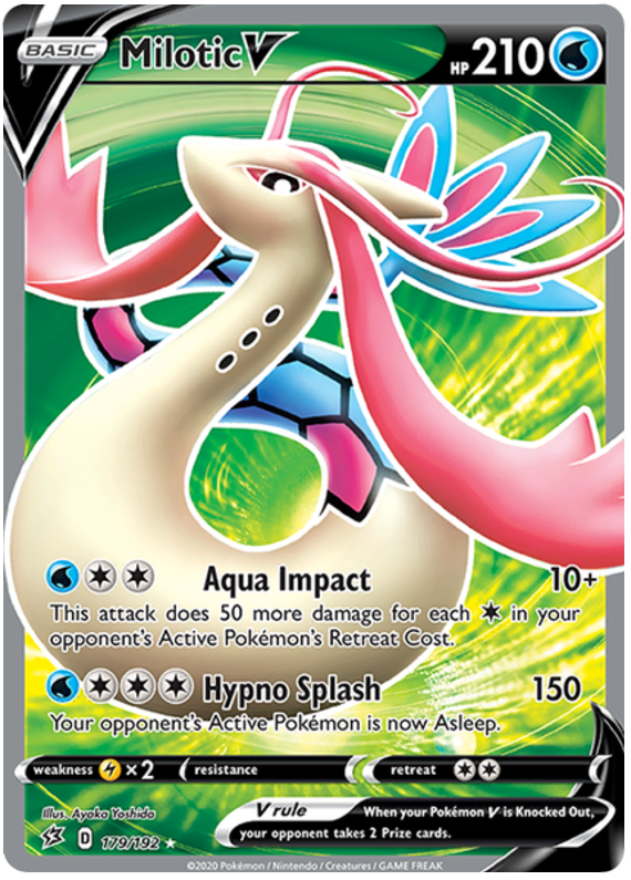 Milotic V 179/192 SWSH Rebel Clash Holo Ultra Rare V/VMax Full Art Pok ...