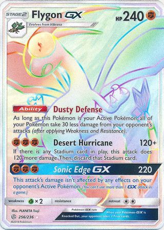 Flygon GX 256/236 SM Cosmic Eclipse Holo Hyper Rainbow Rare Full Art P ...