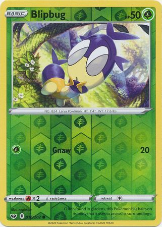 Blipbug 16/202 Sword and Shield Base Set Reverse Holo Common Pokemon C ...