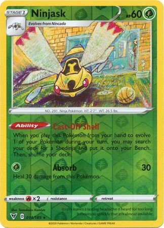 Ninjask 14/185 Vivid Voltage Reverse Holo Rare Pokemon Card TCG ...